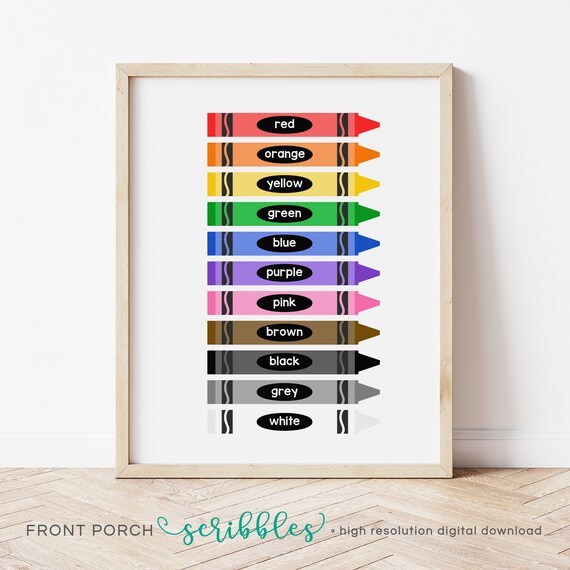 Colors Crayon Poster Colorful Classroom Decor Cute School - Etsy