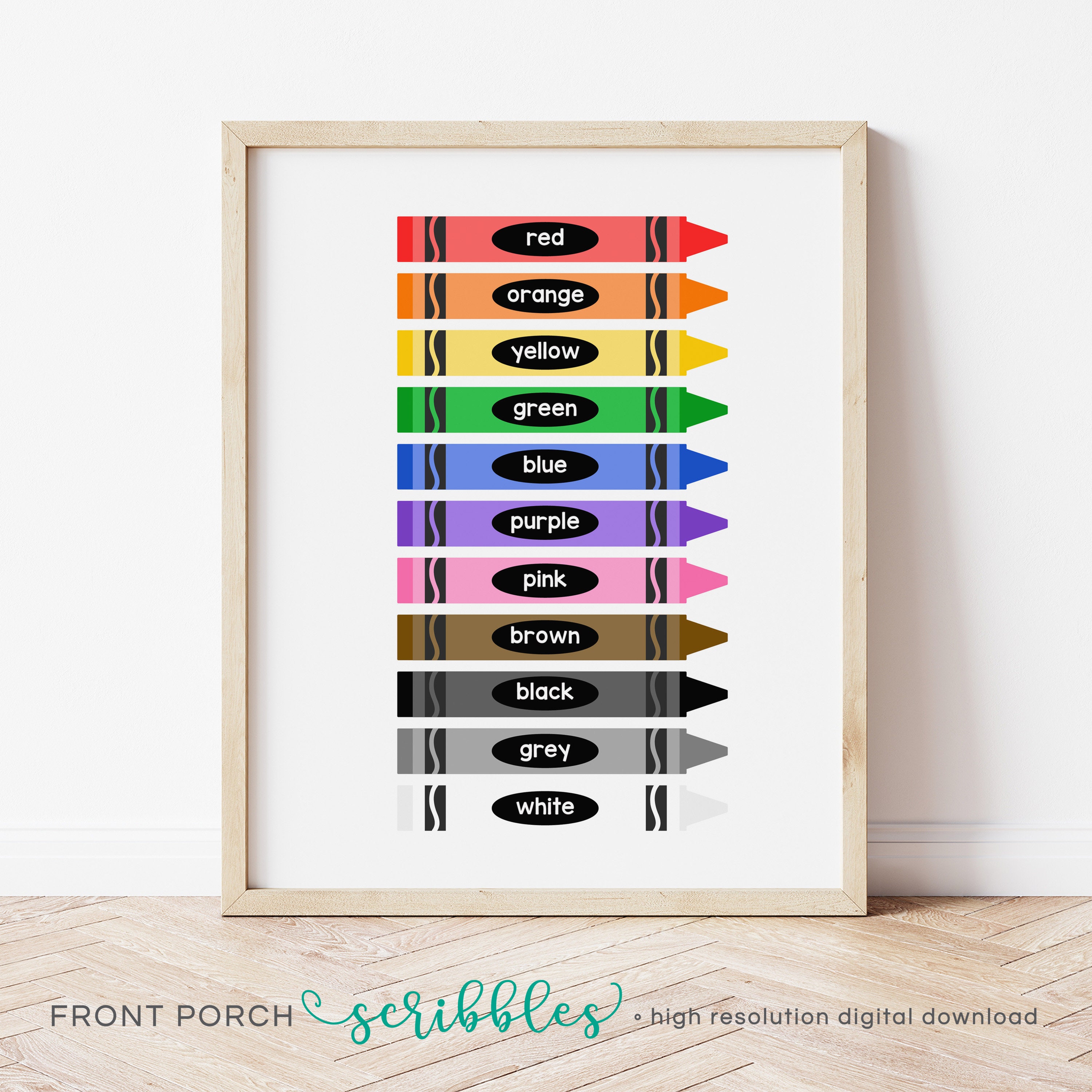 Colors Crayon Poster Colorful Classroom Decor Cute School | Etsy
