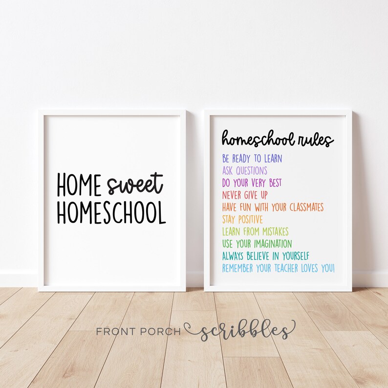 Home Sweet Homeschool Duo Homeschool Rules Positive - Etsy