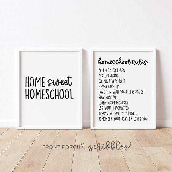 Home Sweet Homeschool Duo Homeschool Rules Positive - Etsy