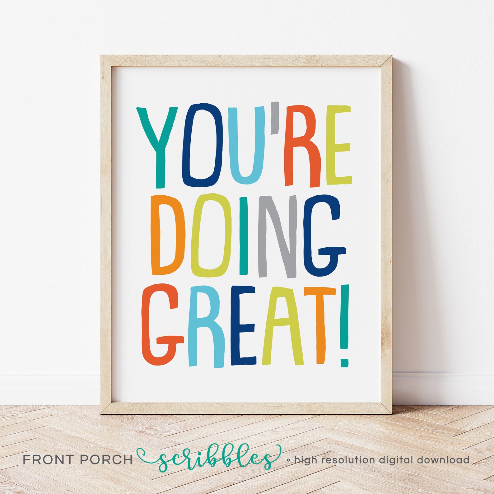 You're Doing Great Print Positive Kids Art Playroom | Etsy