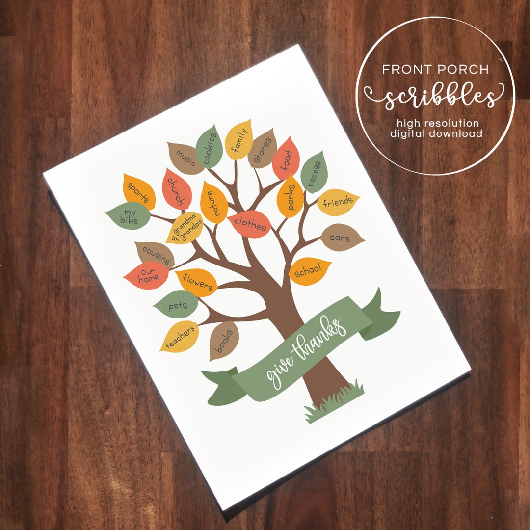 Printable Gratitude Tree, Thankful Tree, Thanksgiving Activity, Fall ...