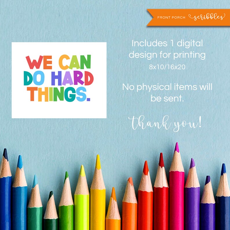 We Can Do Hard Things Classroom Decor Positive Classroom | Etsy