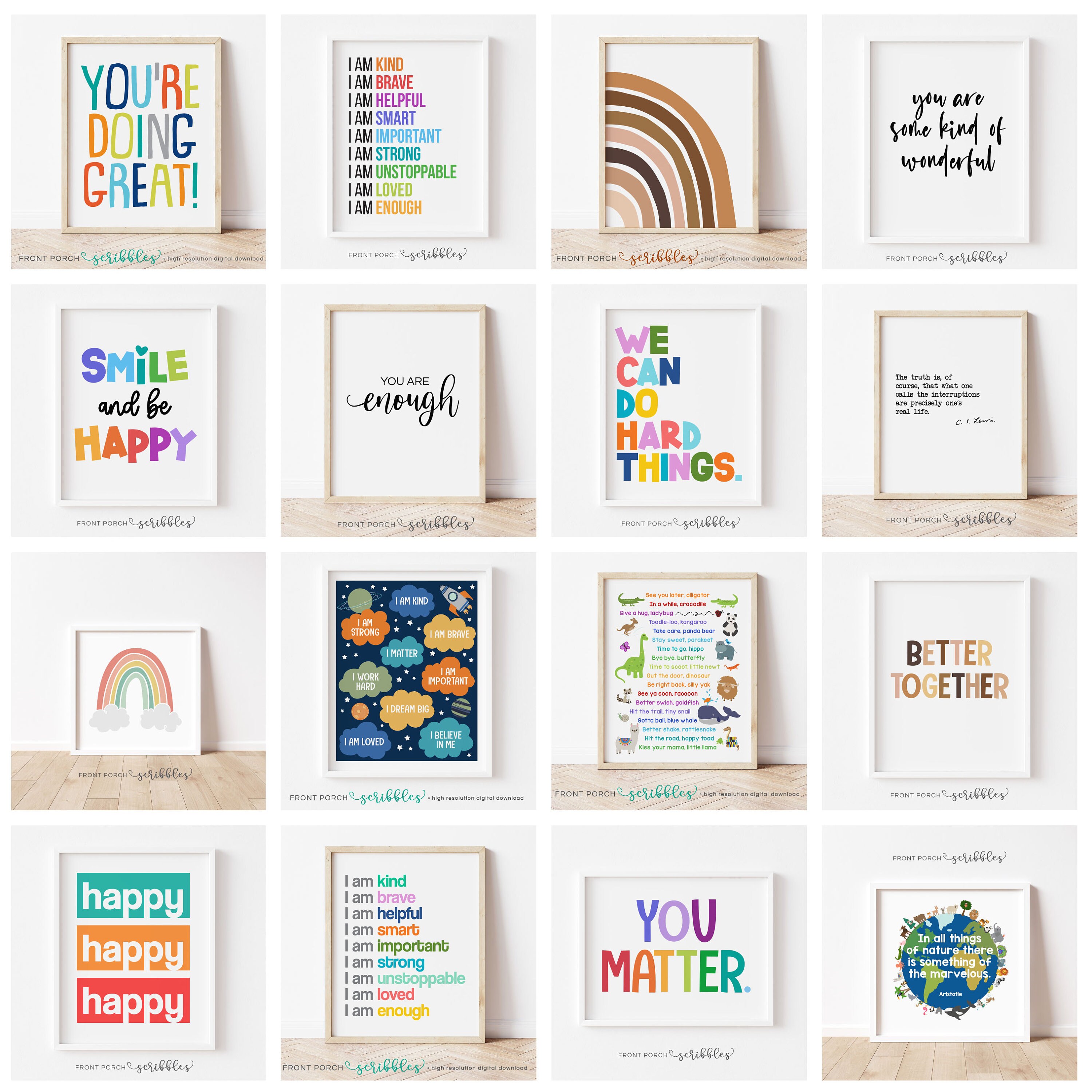 Positive Affirmations for Kids, Classroom Art, Motivational Poster ...