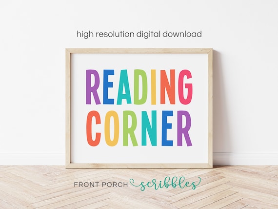 Reading Corner Printable Classroom Art Library Art | Etsy