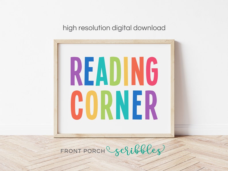 Reading Corner Printable, Classroom Art, Library Art, Homeschooling ...