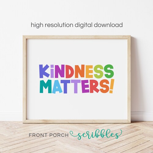 Be Kind Print Positive Classroom Art Cute School Decor - Etsy