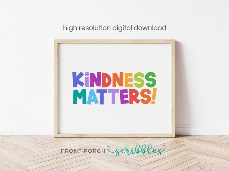 Kindness Matters Positive Classroom Art Elementary School - Etsy