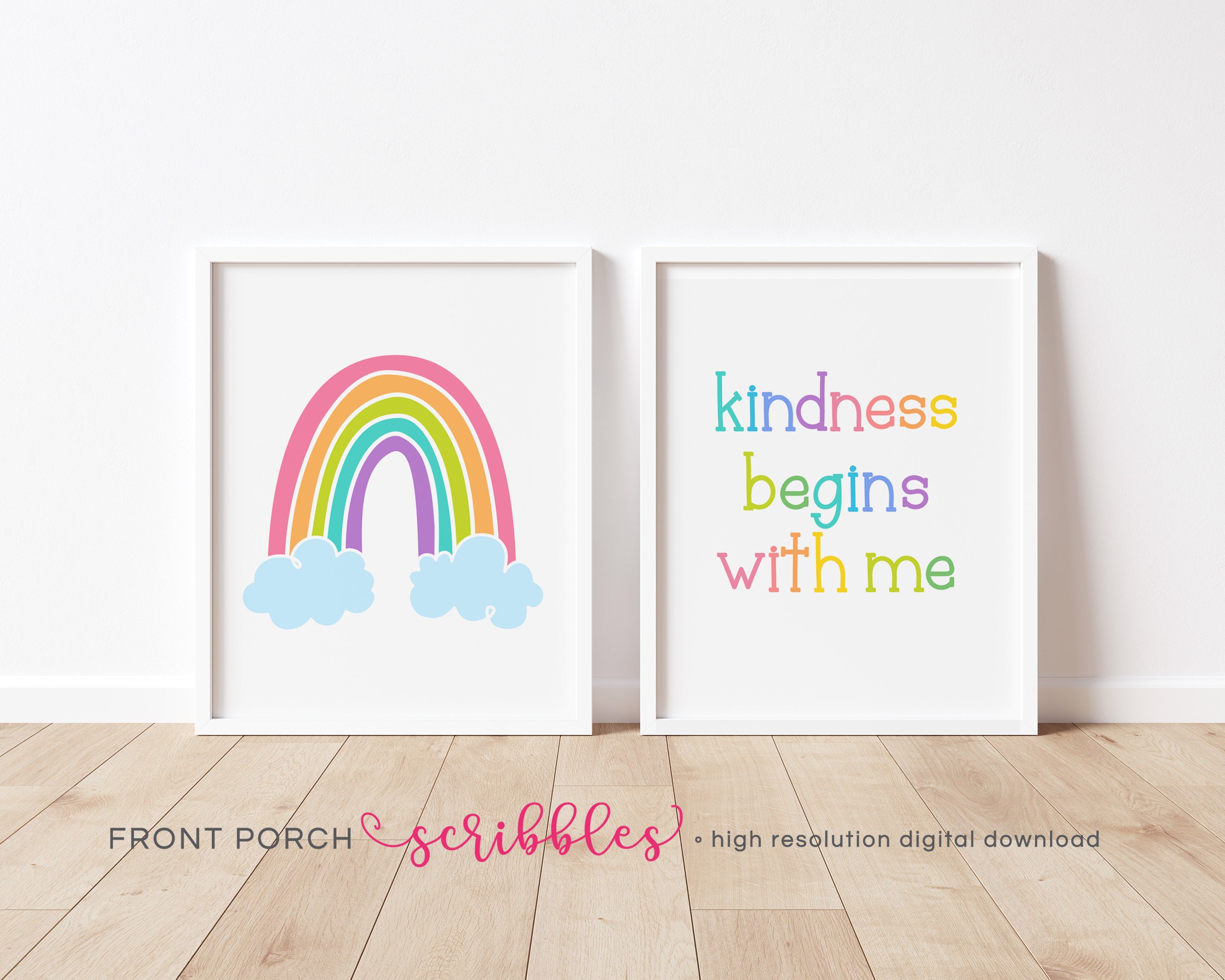 Kindness Begins with Me Rainbow Kindness Print Playroom | Etsy