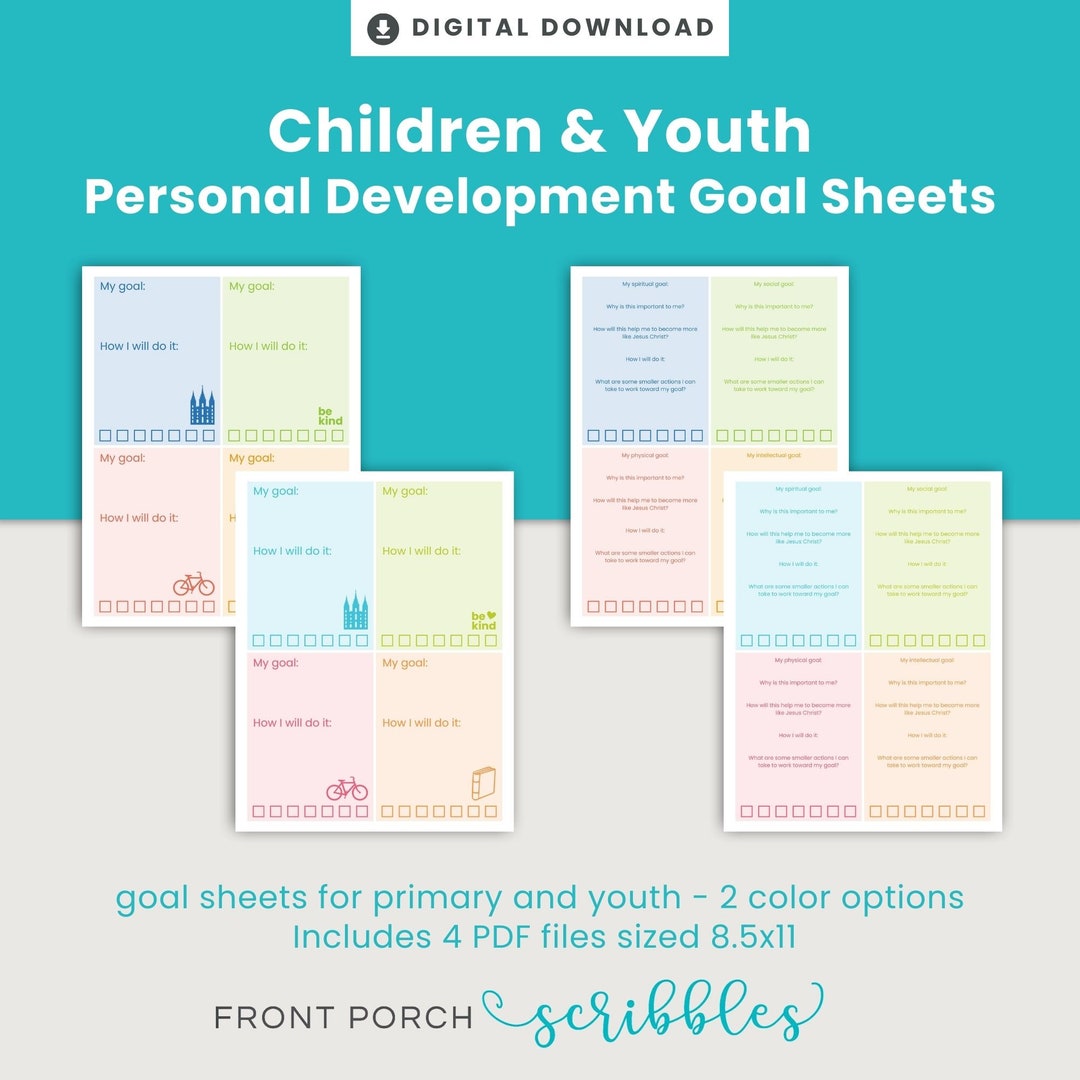 Goal Sheet Printable Download LDS Children and Youth Program Young ...
