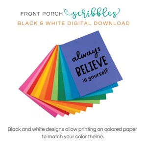 Growth Mindset Poster Pack, Black & White Digital Download, Positive ...