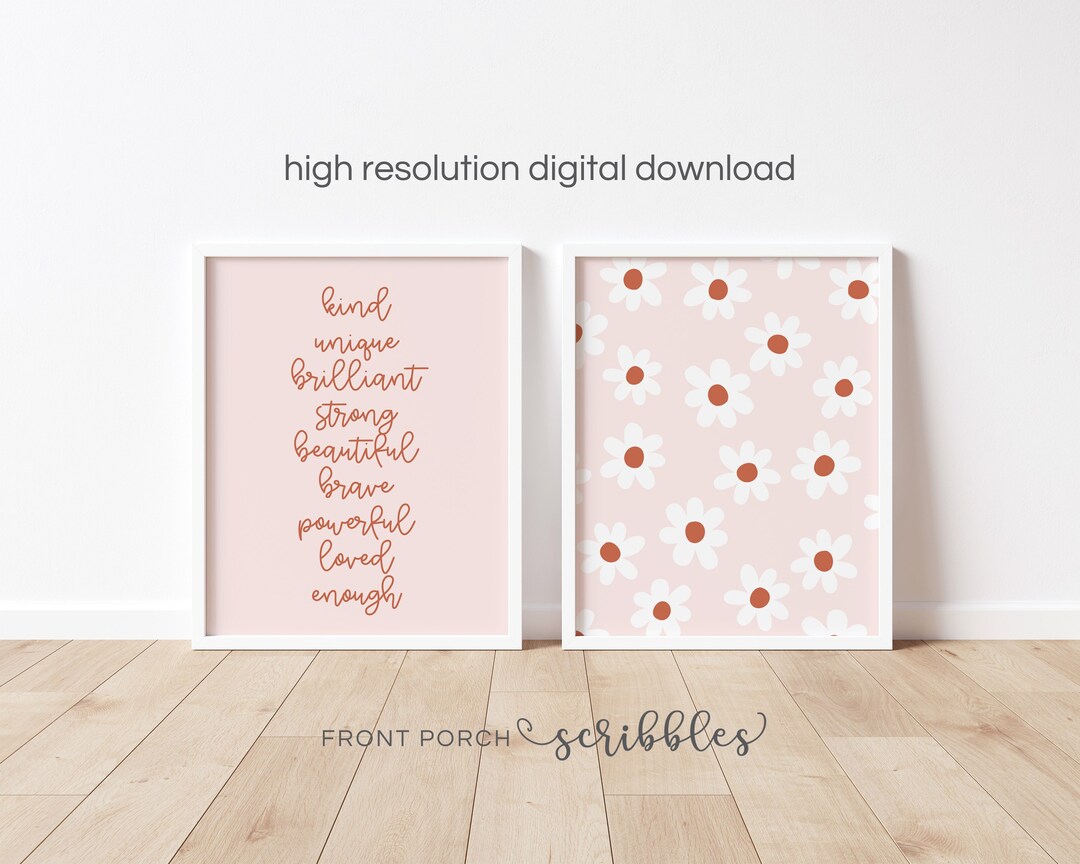Daisy Printable, Positive Affirmations, Flower Decor for Girls Tweens ...