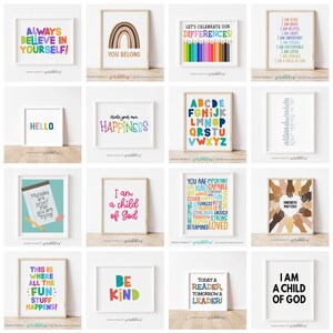 Positive Affirmations for Kids, Homeschooling Classroom Art ...