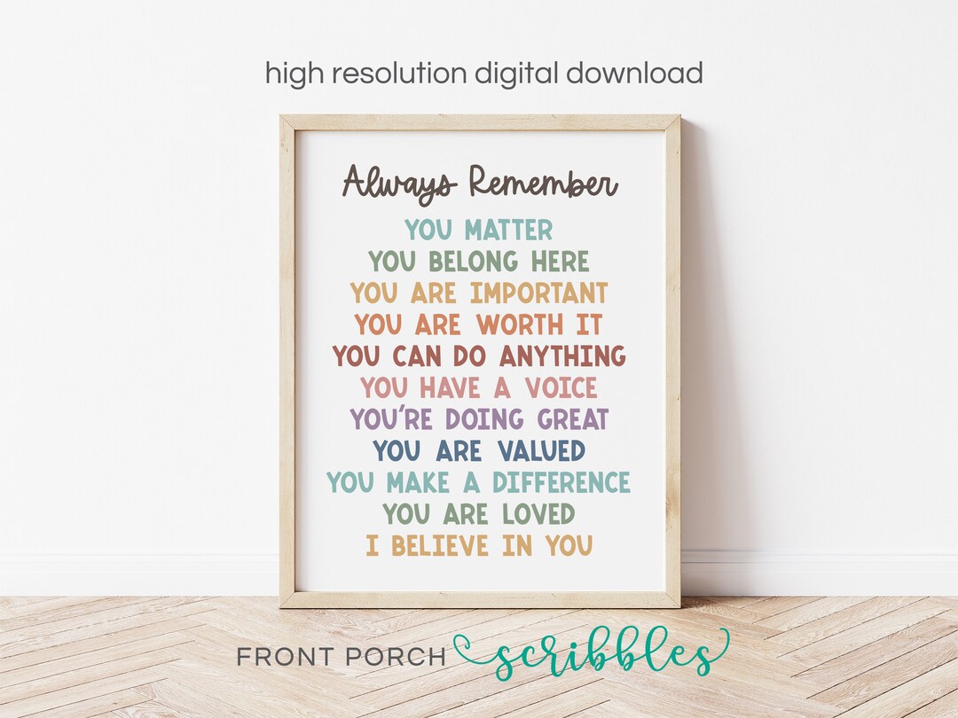 Always Remember You Matter I Believe in You Printable, in This ...