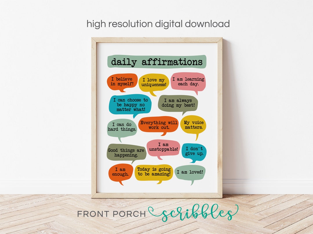 Daily Affirmations Printable, Positive Affirmations, Growth Mindset ...