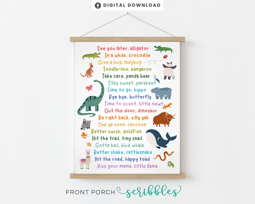 See You Later Alligator Print, Goodbye Sign, Later Alligator, Classroom ...