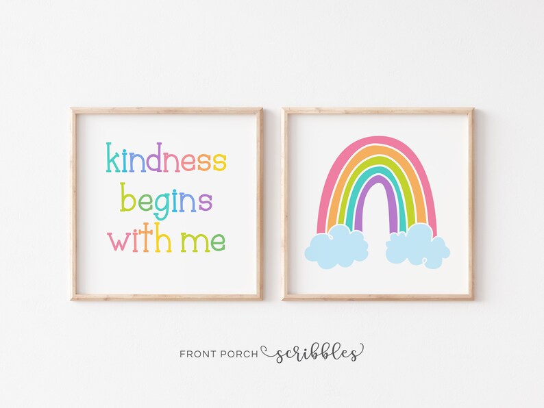 Kindness Begins With Me Rainbow Kindness Print Playroom - Etsy