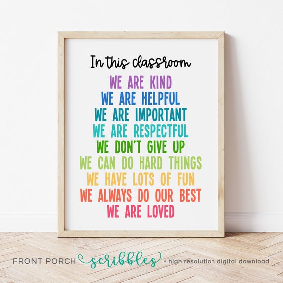 In This Classroom Poster Classroom Rules We Are Kind - Etsy UK