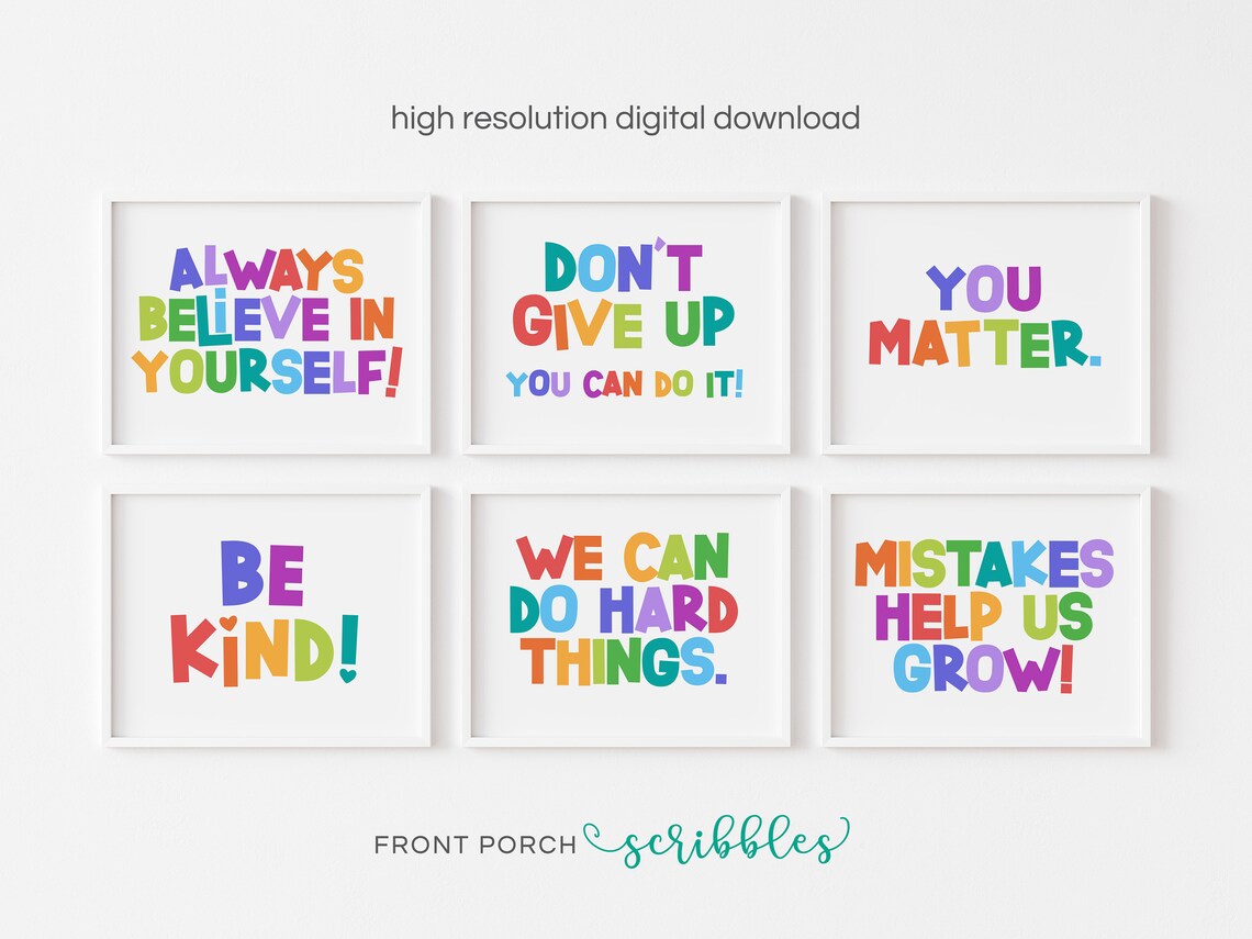Positive Classroom Poster Pack Growth Mindset Be Kind - Etsy