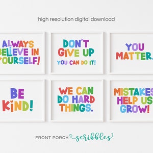 Positive Classroom Poster Pack, Growth Mindset, Be Kind, Homeschool ...