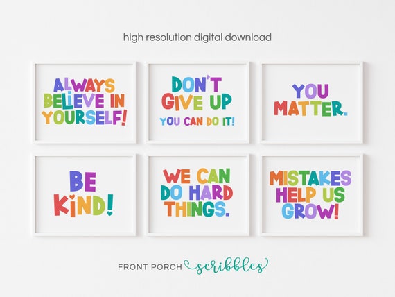 Positive Classroom Poster Pack Growth Mindset Be Kind - Etsy