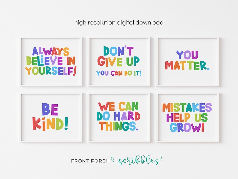 Positive Classroom Poster Pack Growth Mindset Be Kind - Etsy