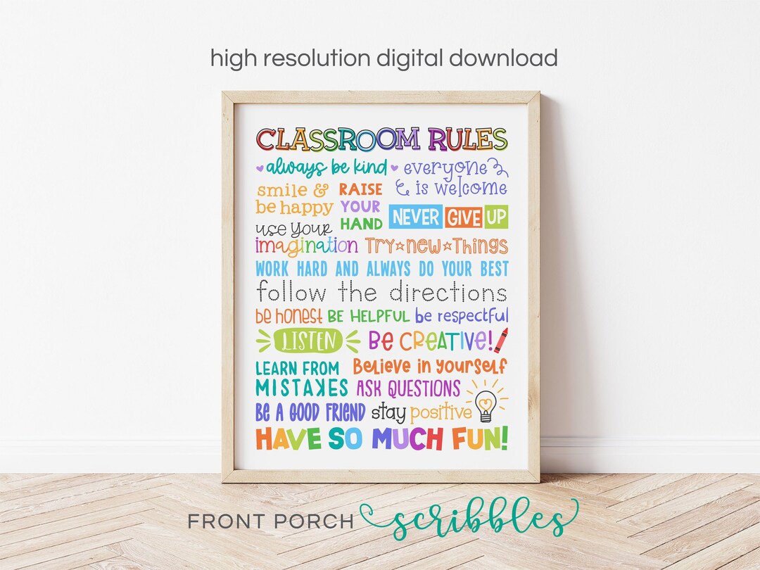 Classroom Rules Printable, Positive Classroom, Classroom Posters, Class ...