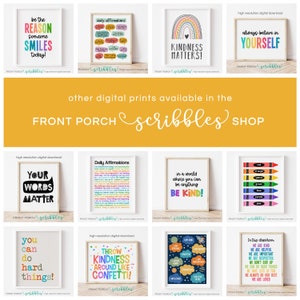 Positive Classroom Poster Pack, Growth Mindset, Be Kind, Homeschool ...