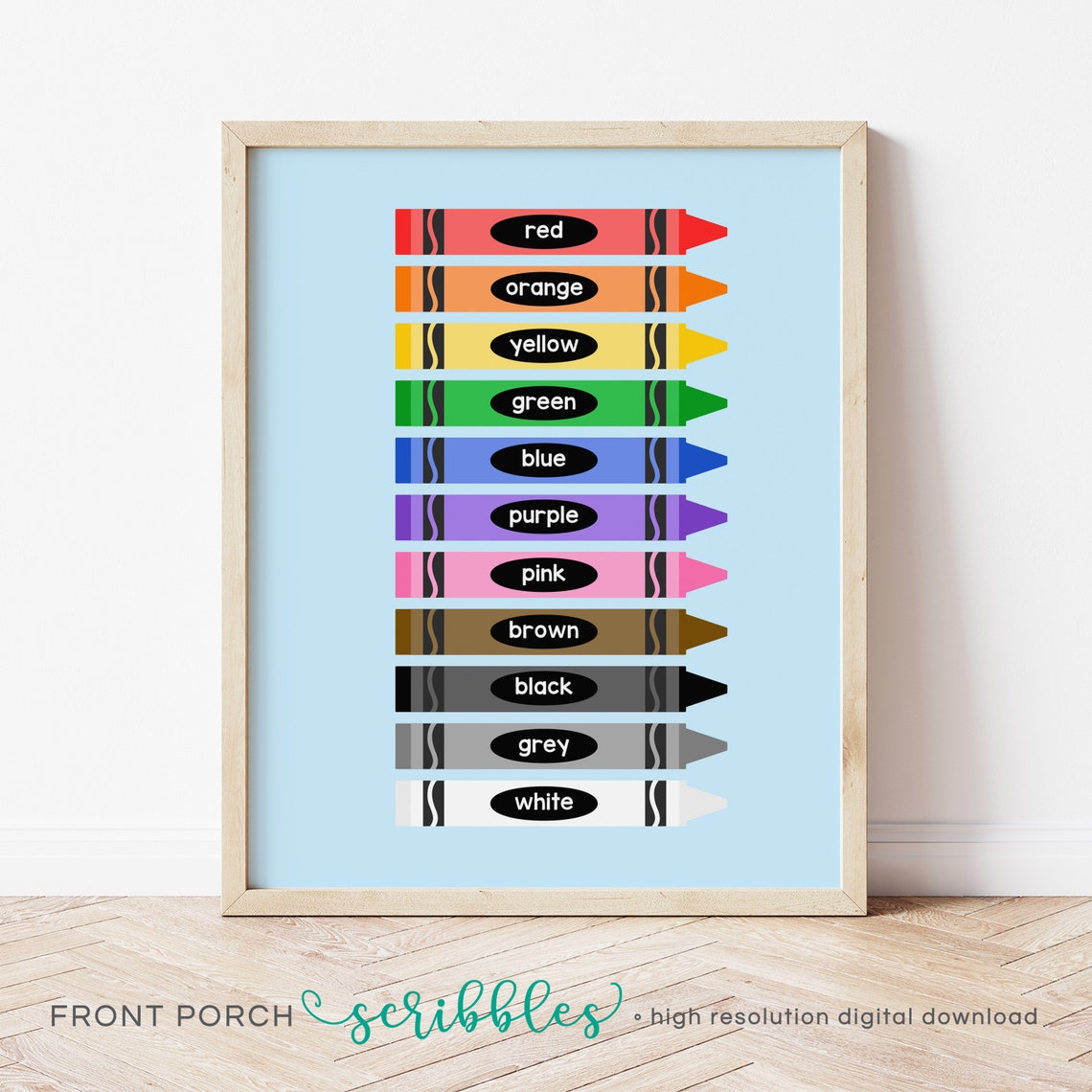Colors Crayon Poster Colorful Classroom Decor Cute School - Etsy