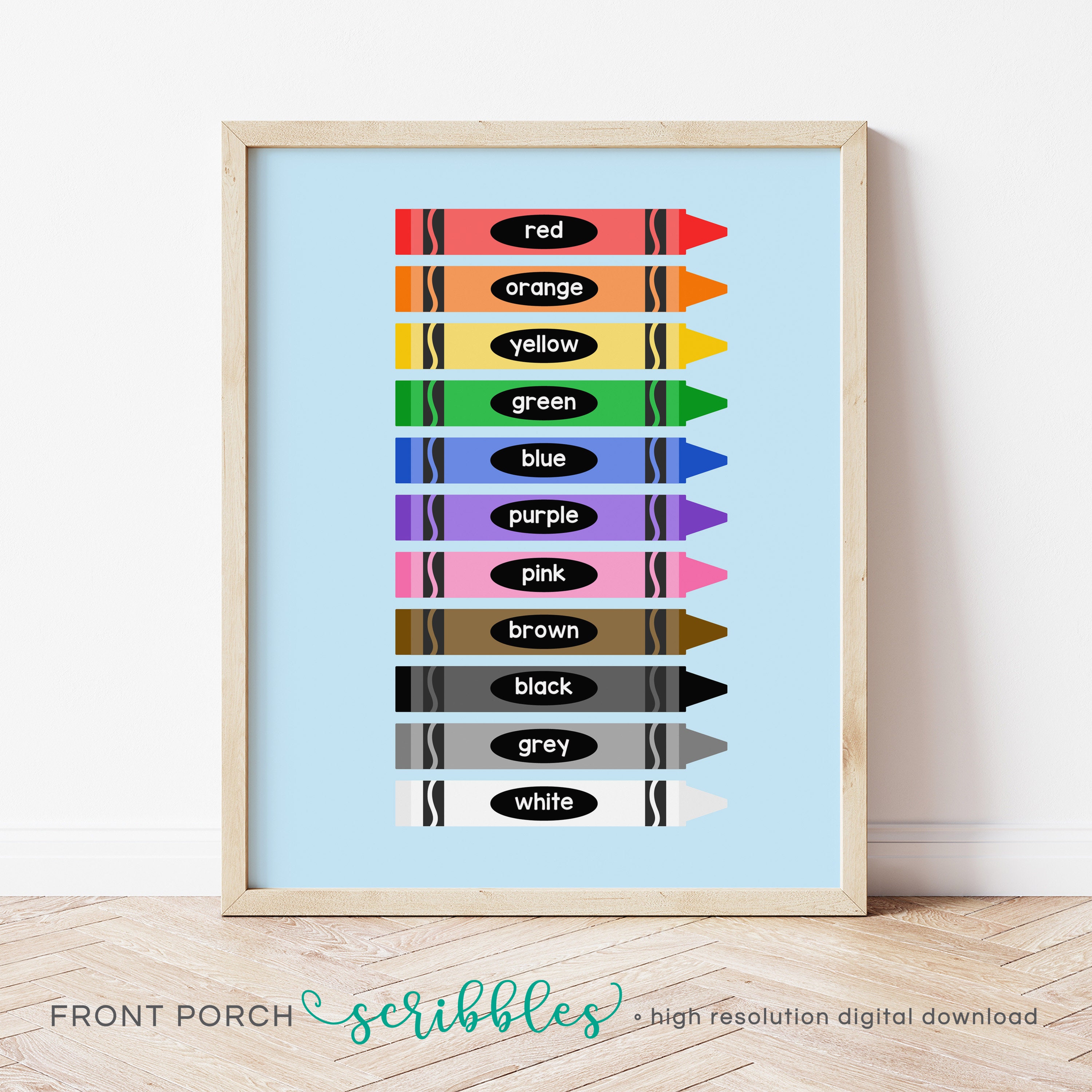 Colors Crayon Poster Colorful Classroom Decor Cute School | Etsy