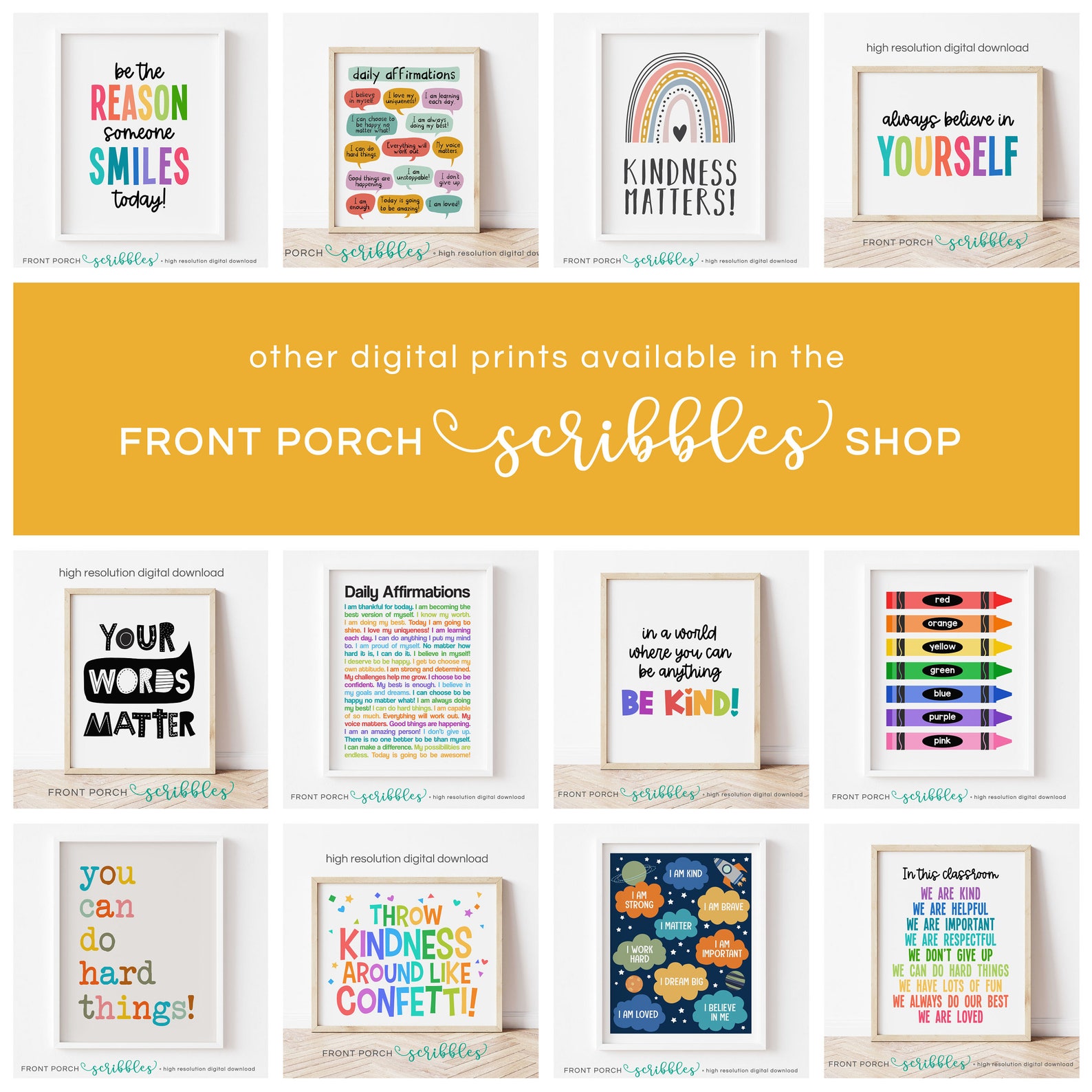 You Matter Positive Classroom Art Education Playroom Decor - Etsy