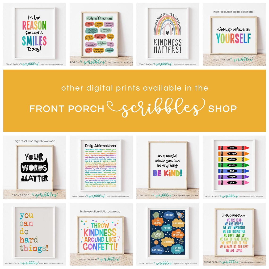 Be Kind Print Positive Classroom Art Cute School Decor - Etsy