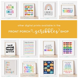 Positive Affirmations for Kids, Classroom Art, Motivational Poster ...