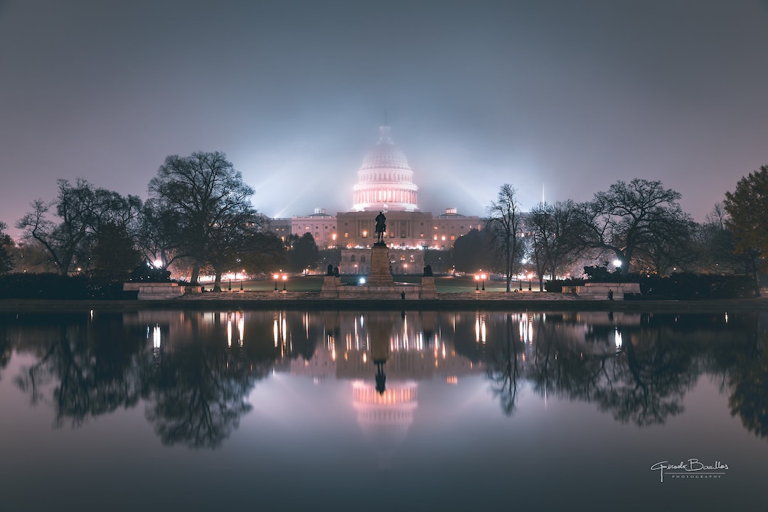 US Capitol Fog at Night in Washington DC 2023 - Etsy