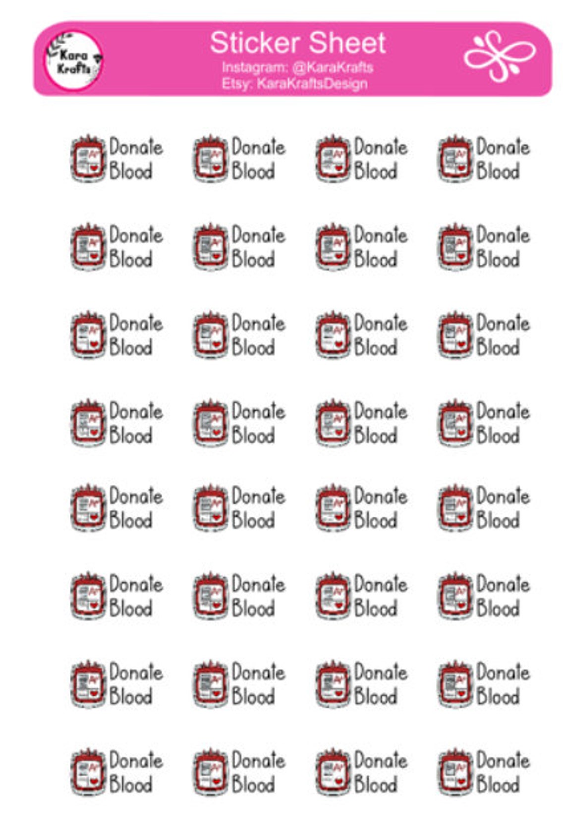Donate Blood Stickers Give Blood Stickers Blood Stickers | Etsy