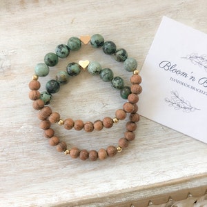 African Turquoise Gemstone Diffuser Bracelet, Essential Oil ...