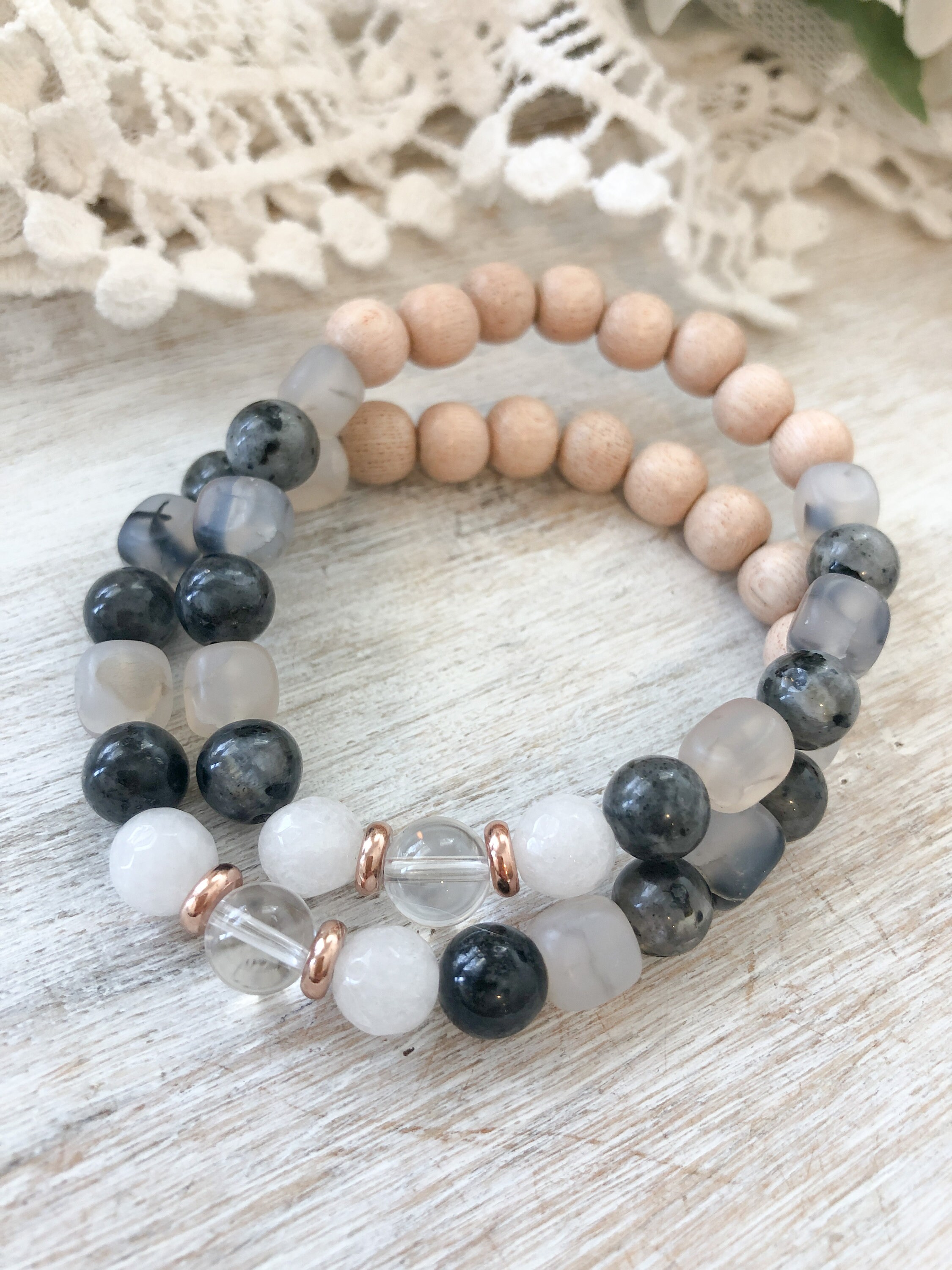 Black and Gray Dragon Vein Diffuser Bracelet Essential Oil - Etsy