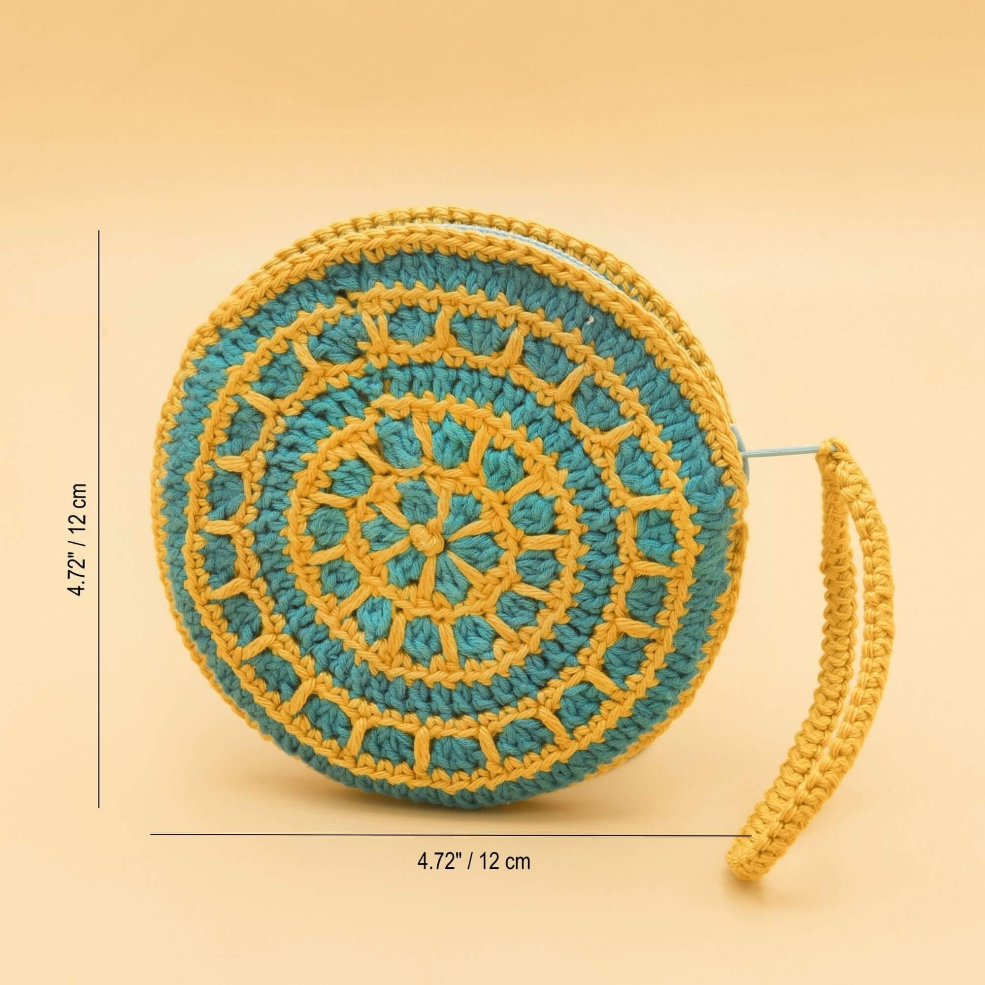 Round Crochet Coin Purse, Round Purse With Mandala, Coin Purse With ...