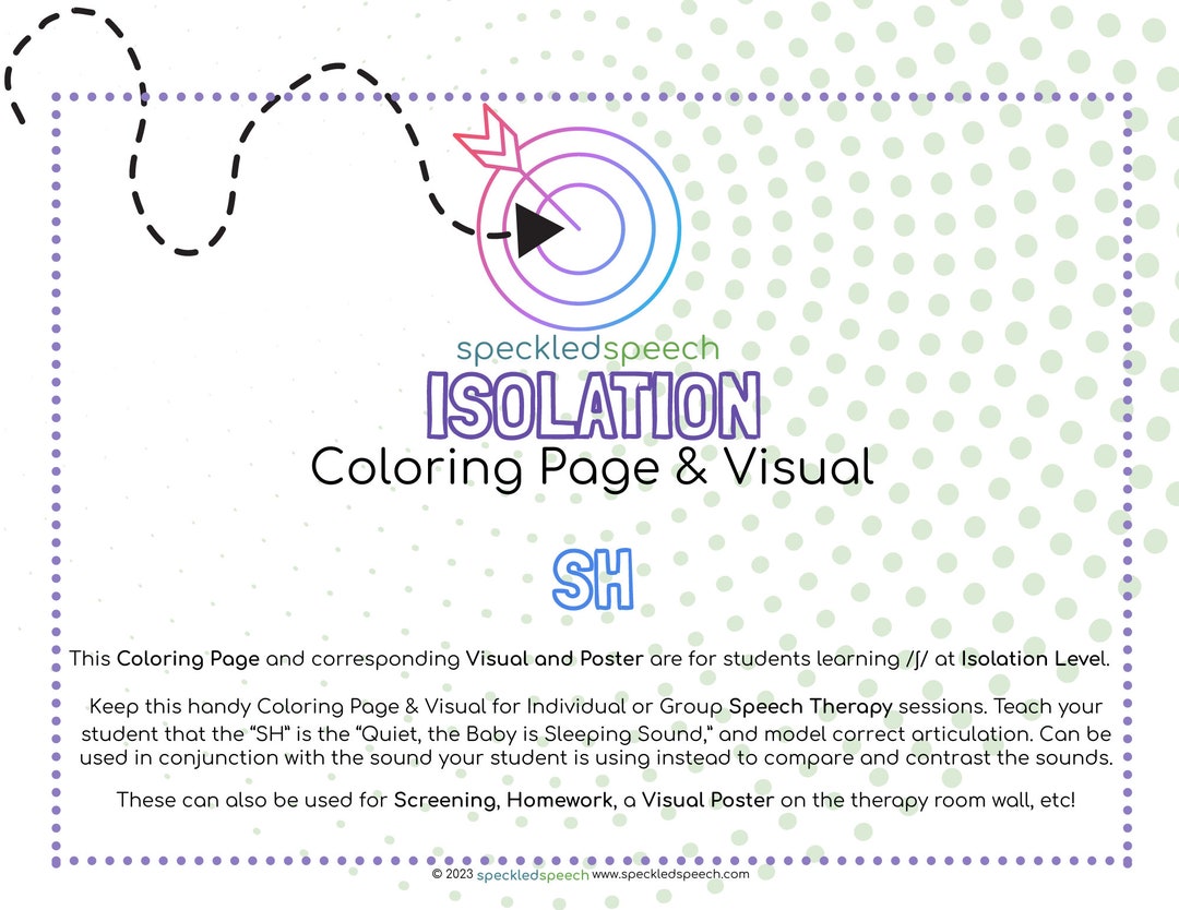 Digital Articulation Isolation SH /ʃ/ be Quiet - Etsy