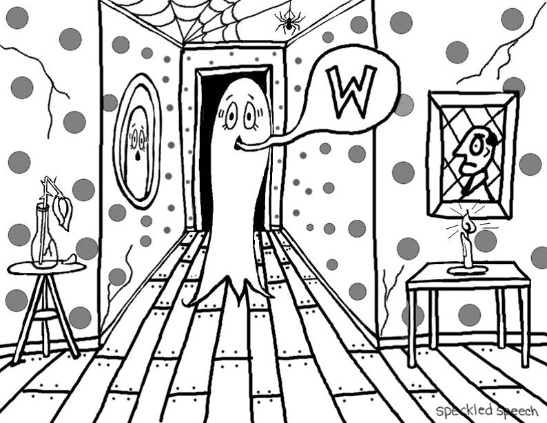 Digital Articulation Isolation W Scared Ghost Sound Coloring Page ...