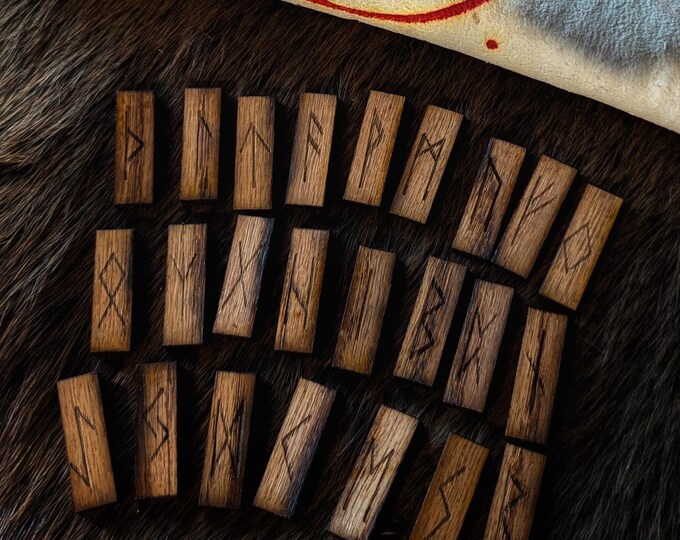 Oak Rune Sticks Rune Set Elder Futhark Wood - Etsy