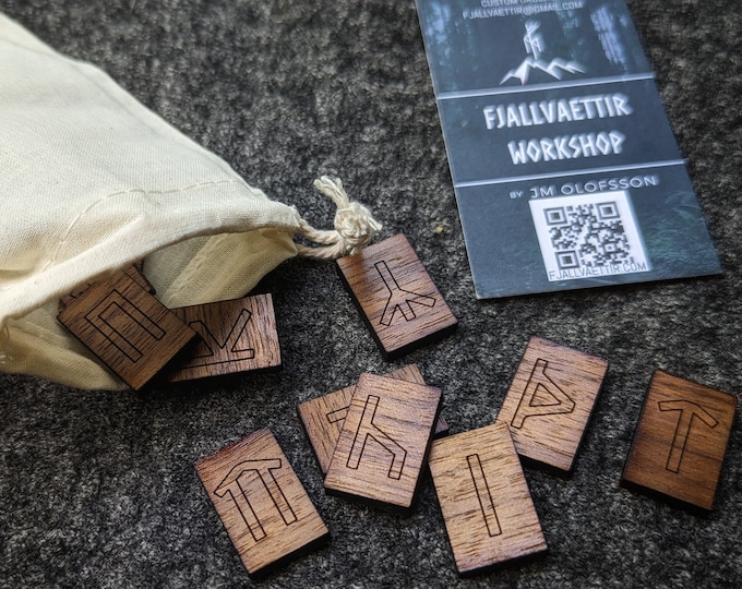 Slavic Runes Set of 18 | Walnut Wood Rune Set | Slavic Witchcraft - Etsy