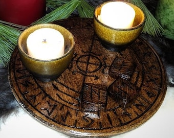 Veldismagn Icelandic Magic Stave Heathen Asatru Altar Plate | Etsy