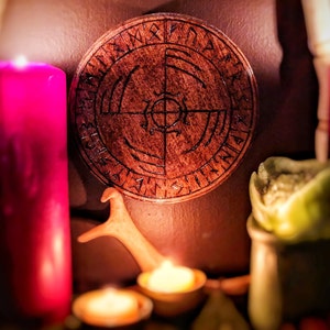 Ginfaxi Altar Plate Heathen Asatru Norse Pagan Religious Decor Pine ...