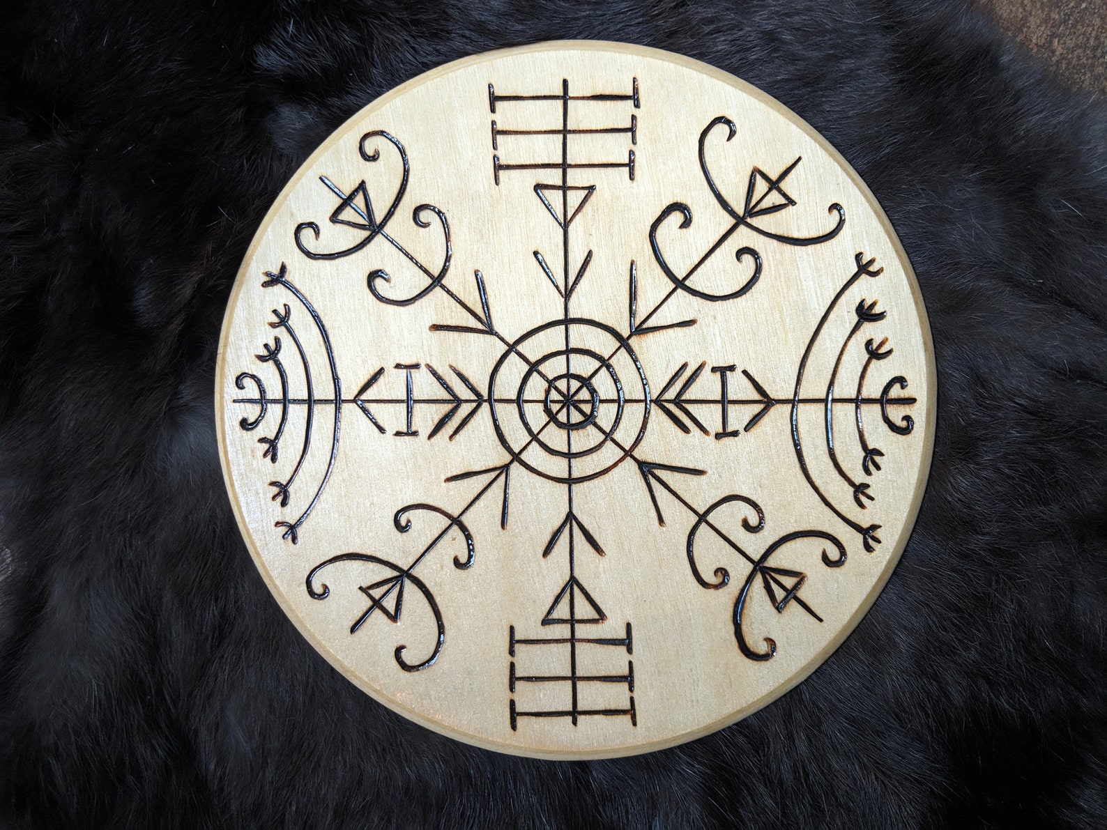 Veldismagn Icelandic Magic Stave Heathen Asatru Altar Plate Safe ...