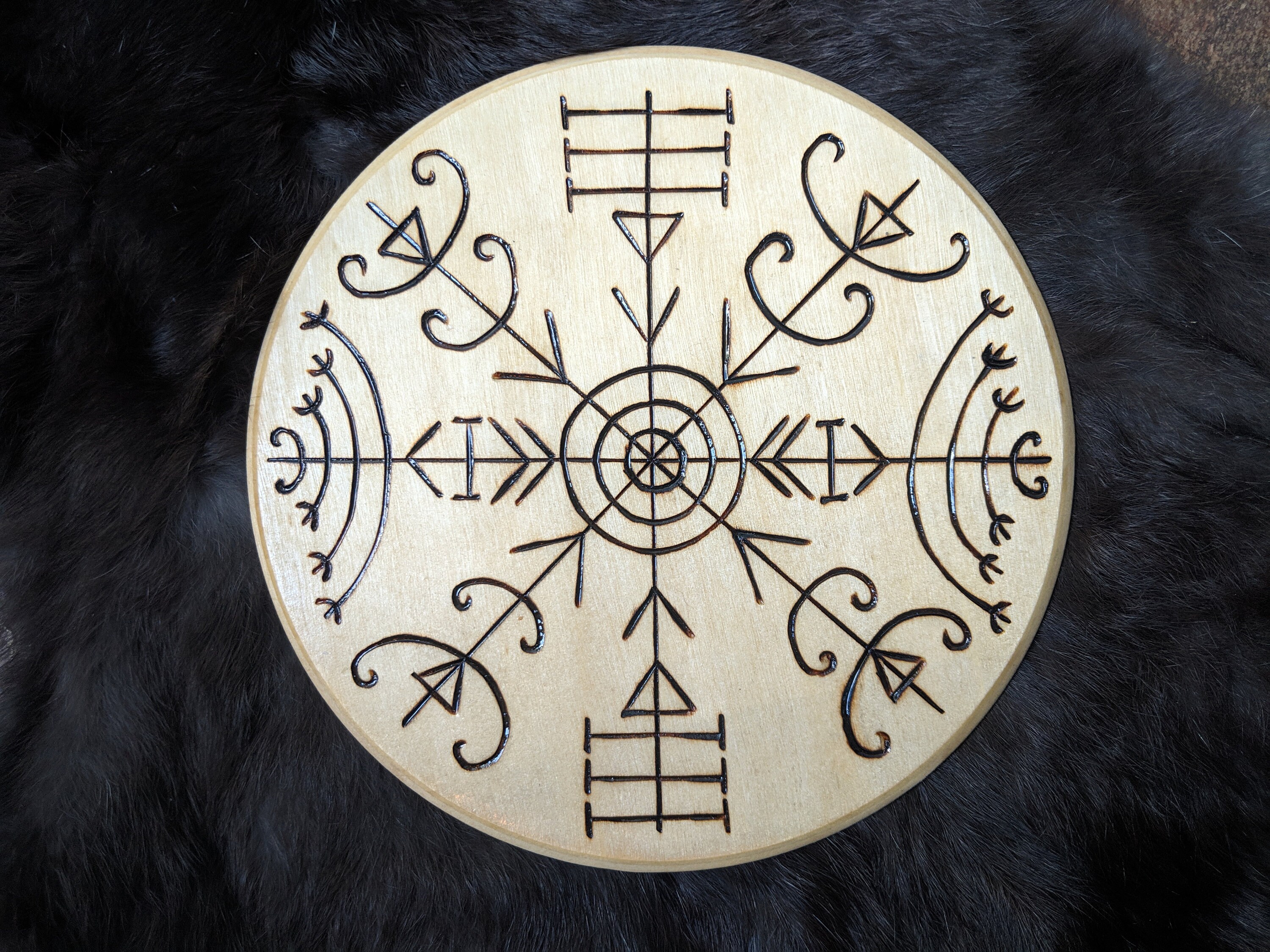 Veldismagn Icelandic Magic Stave Heathen Asatru Altar Plate Safe ...