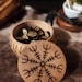 Hand Turned Alder Box of 24 Wood Runes Round Small Mini Rune Set Raw ...