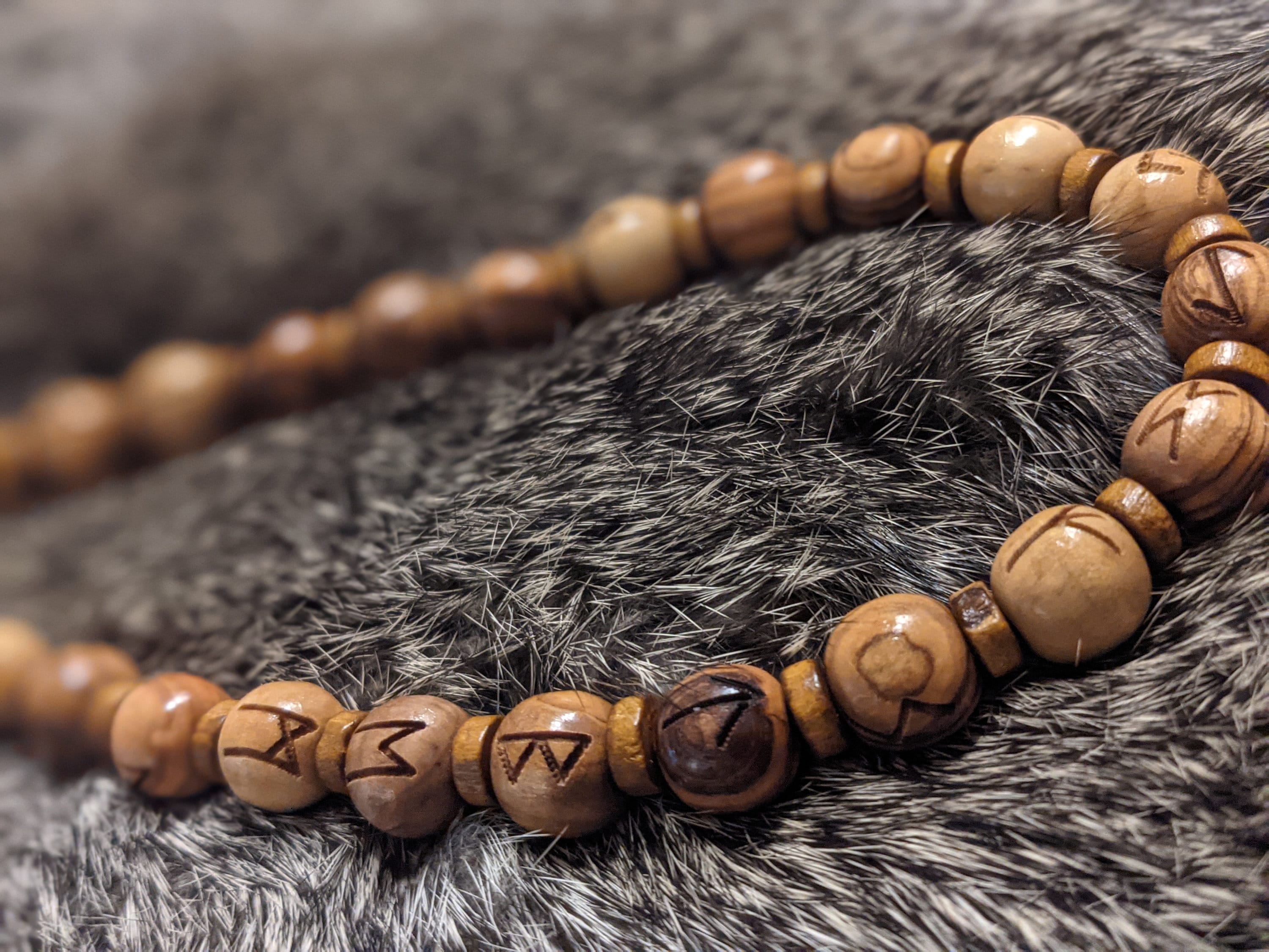 Heathen Runic Meditation Beads Shaman Asatru Volva Rune Bead Strand ...