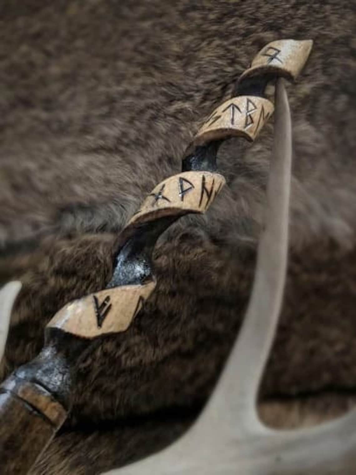 Runecaller Norse Rune Wand Volva Staff Distaff Asatru Altar | Etsy