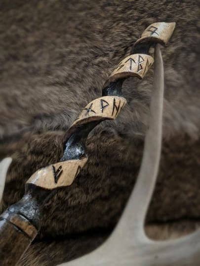 Runecaller Norse Rune Wand Volva Staff Distaff Asatru Altar Divination ...